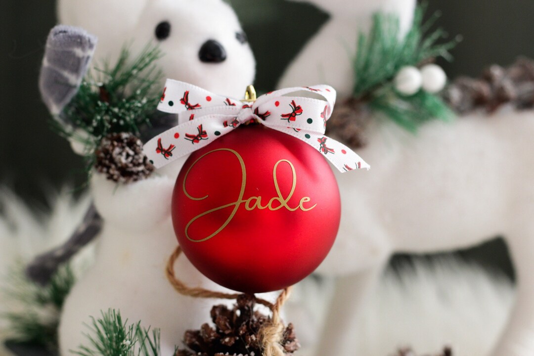 Custom Christmas Baubles Name Sticker, DIY Christmas Decor ...