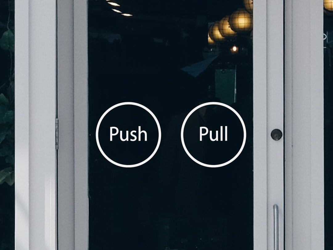 PUSH PULL Decals for Door, Set of 2 Decals, Push Pull Door Sign Vinyl ...