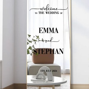 Wedding Welcome Sign Decal, Customizable Text, Names and Date, Wedding ...