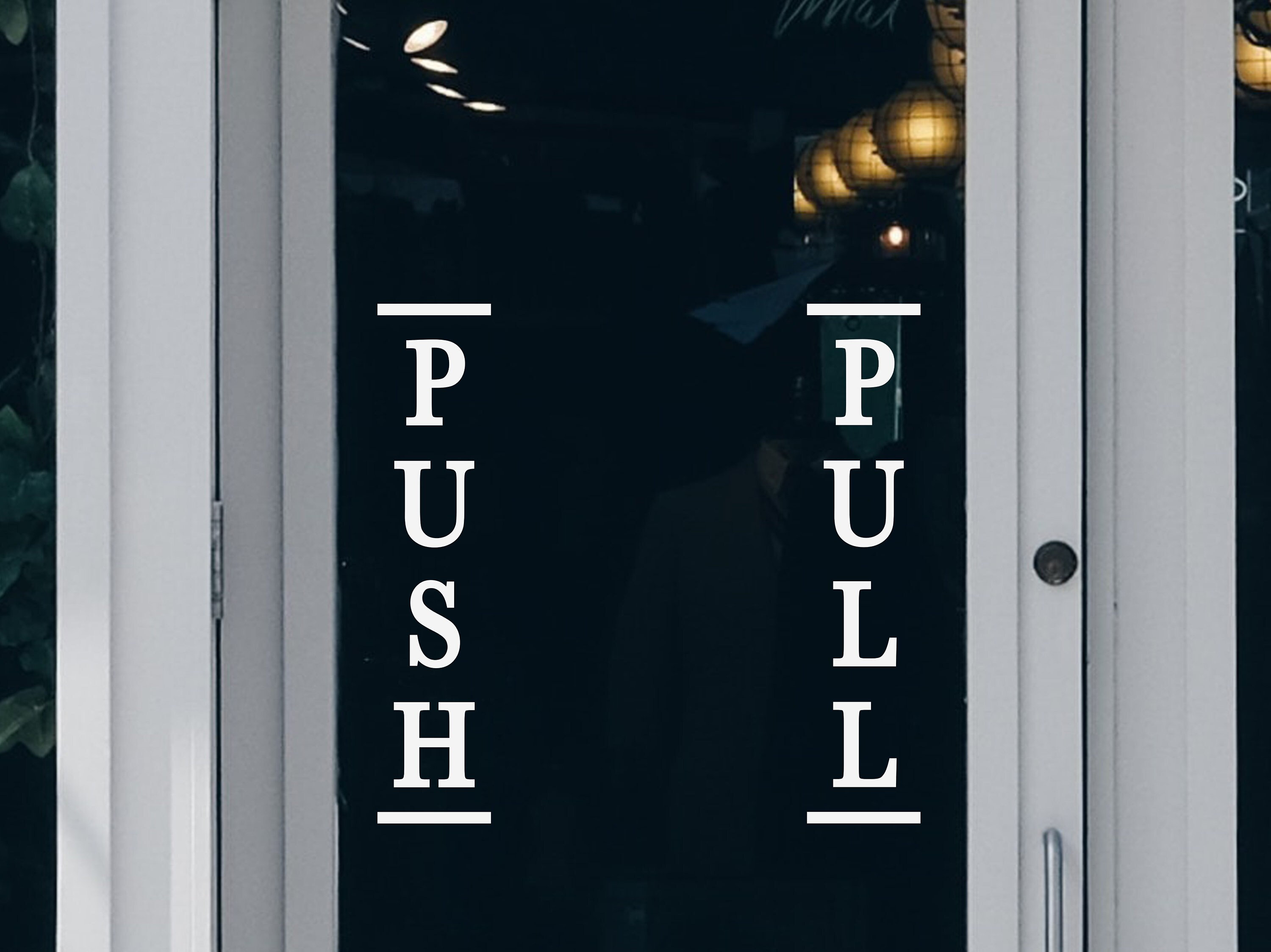 PUSH PULL Decals for Door, Set of 2 Decals, Push Pull Door Sign Vinyl ...