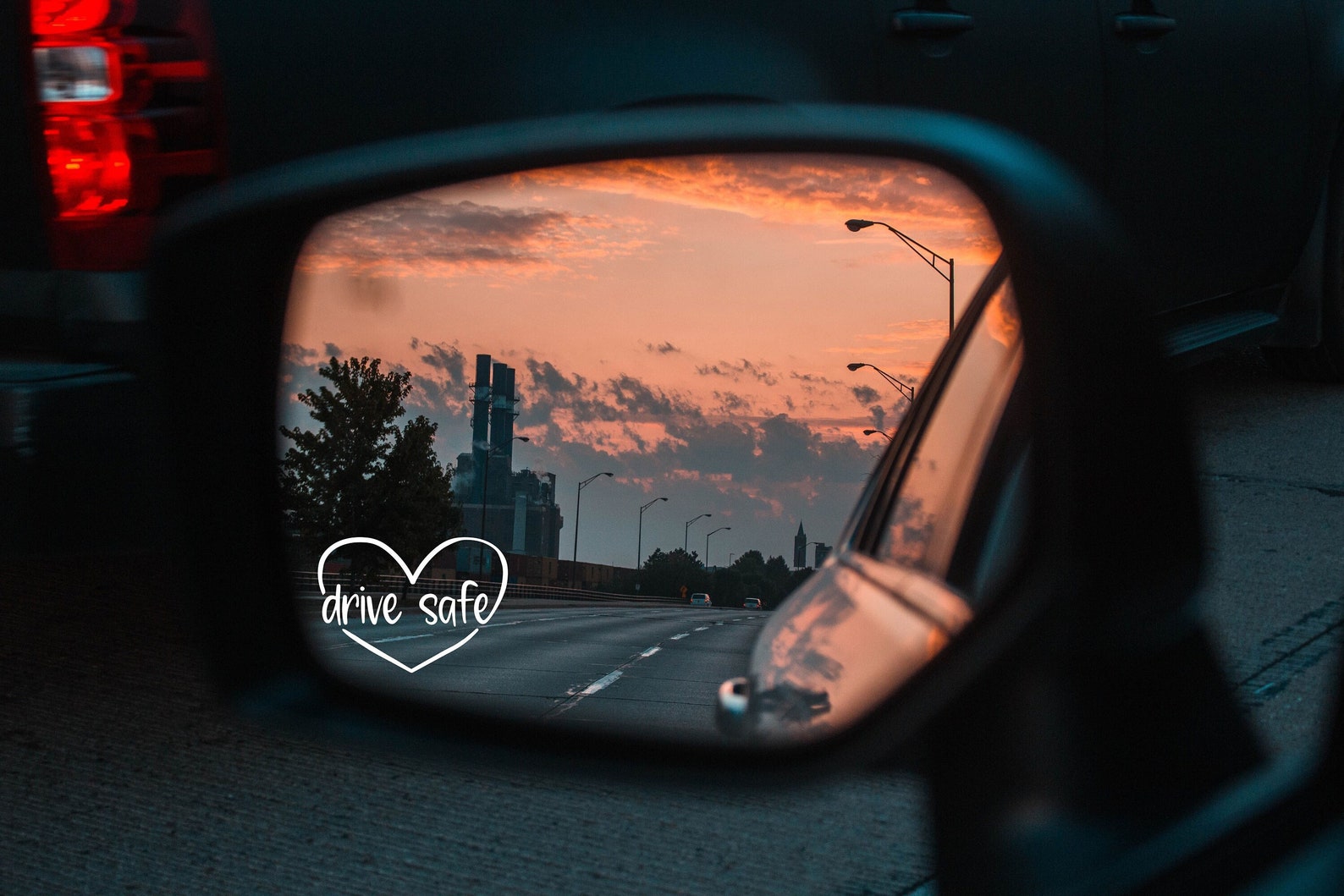 Drive Safe Car Decal Rear View Mirror Decal Heart Decal - Etsy