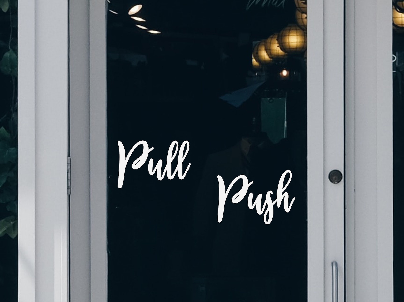 PUSH PULL Decals for Door, Set of 2 Decals, Push Pull Door Sign Vinyl ...