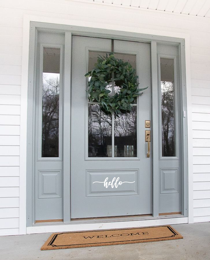 Hello Door Decal, Front Door Decal, Hello Vinyl Decal, Hello Door Sign ...