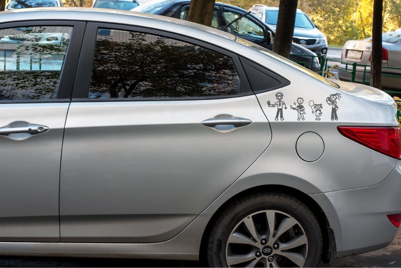 Stick Family Car Vinyl Decal, My Car Stick Family Sticker, Personalized ...