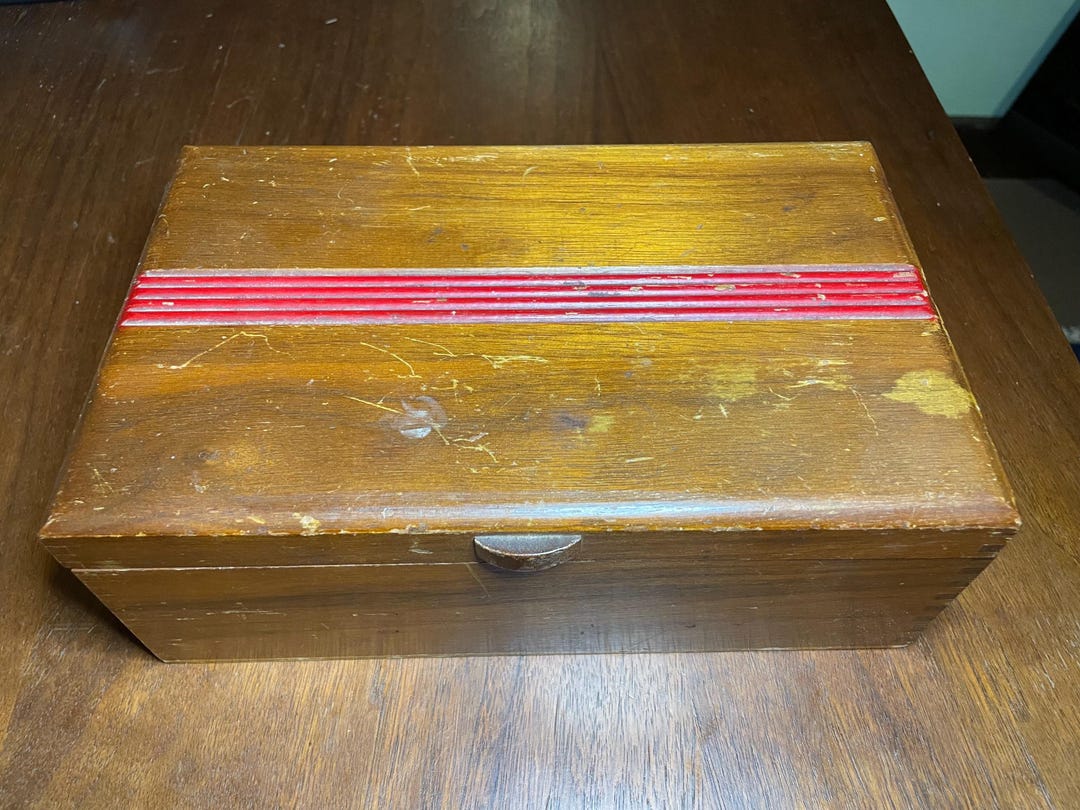 Vintage Dovetail Box W/ Hinged Lid - Etsy