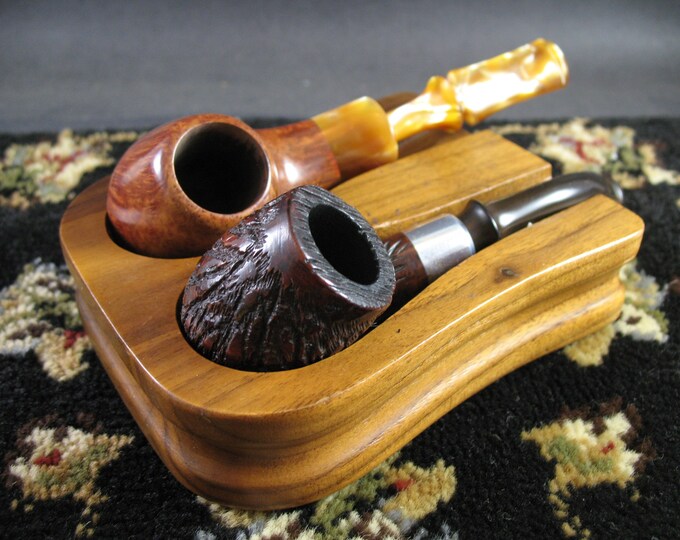 Walnut Decatur Two Pipe Pipe Stand - Etsy