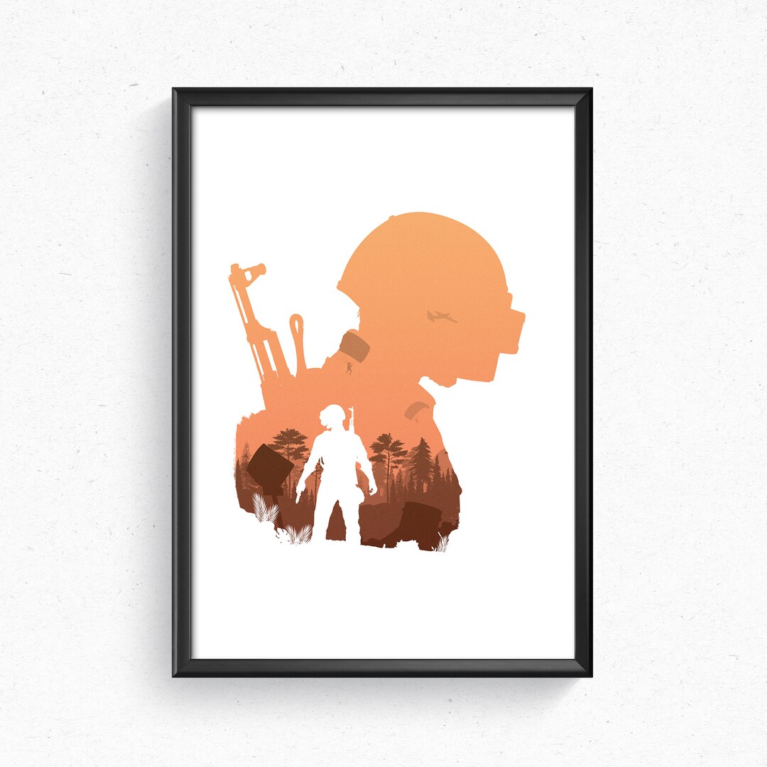 PUBG Battlegrounds Art Print Video Game Poster Sci Fi Landscape ...