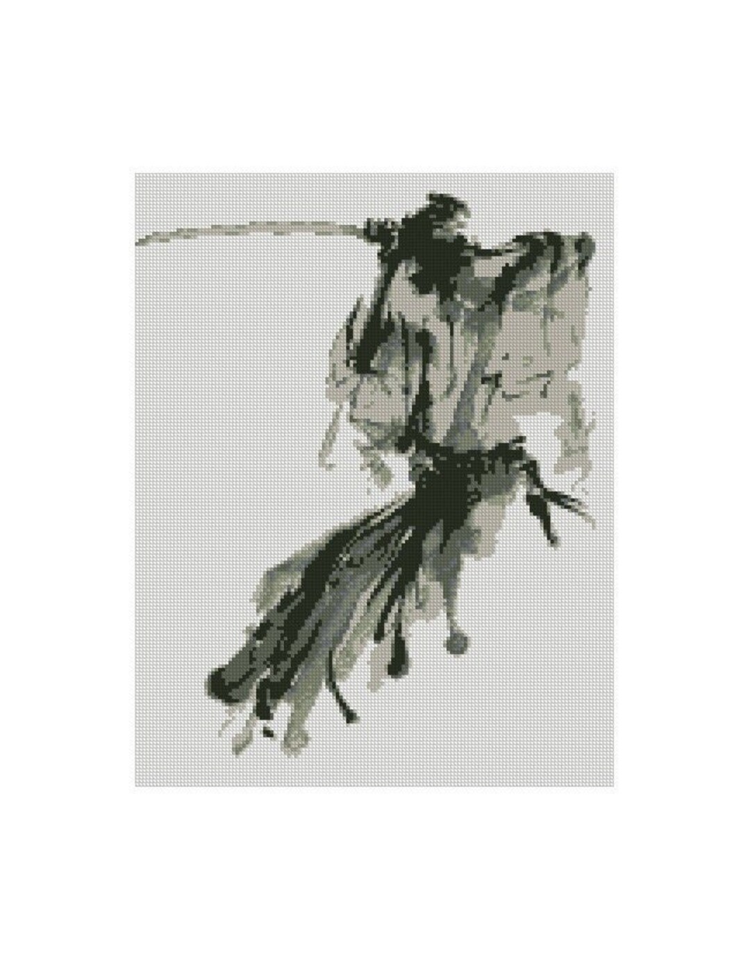 Samurai Cross Stitch Pattern Karateka Art Sceme Pdf Pattern - Etsy