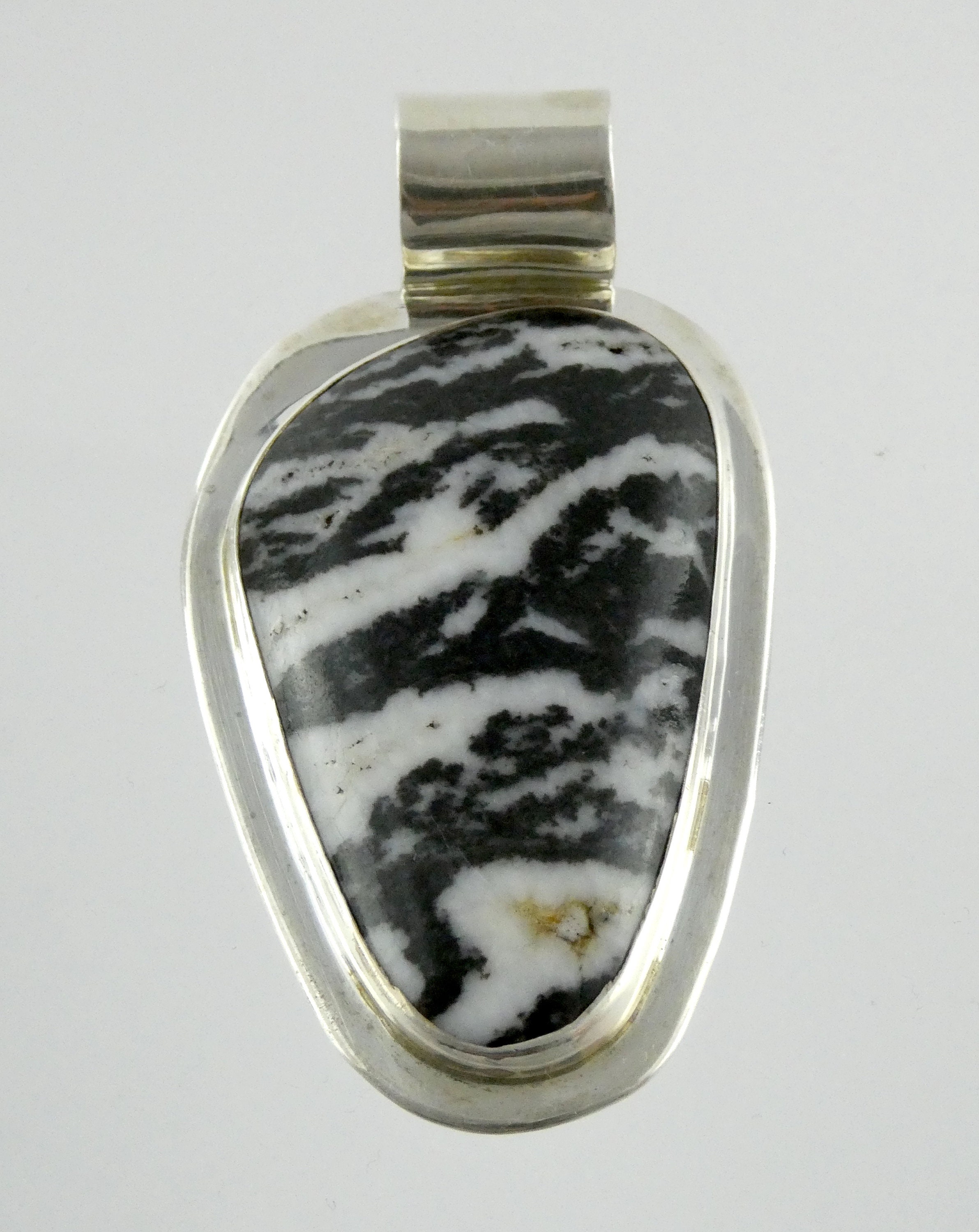 Vintage Citlal Castillo Sterling Silver Zebra Jasper Pendant 925 Mexico ...