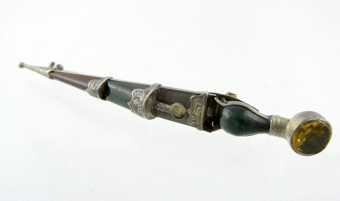 Antique Victorian Scottish Sterling Silver Dirk Kilt Pin Dagger Brooch ...