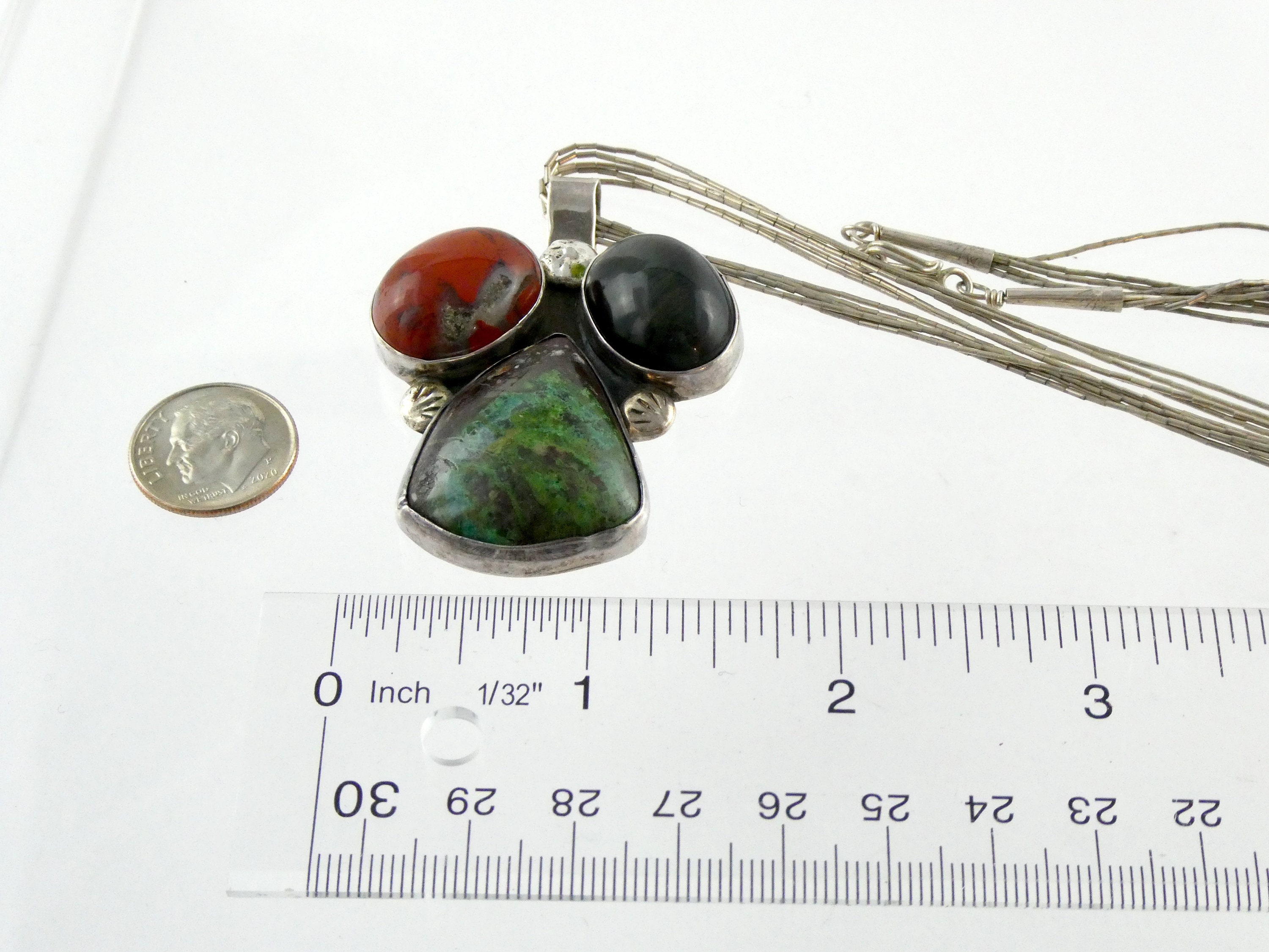 Charlene and Robert Little NA Navajo Sterling Silver Three Gem - Etsy