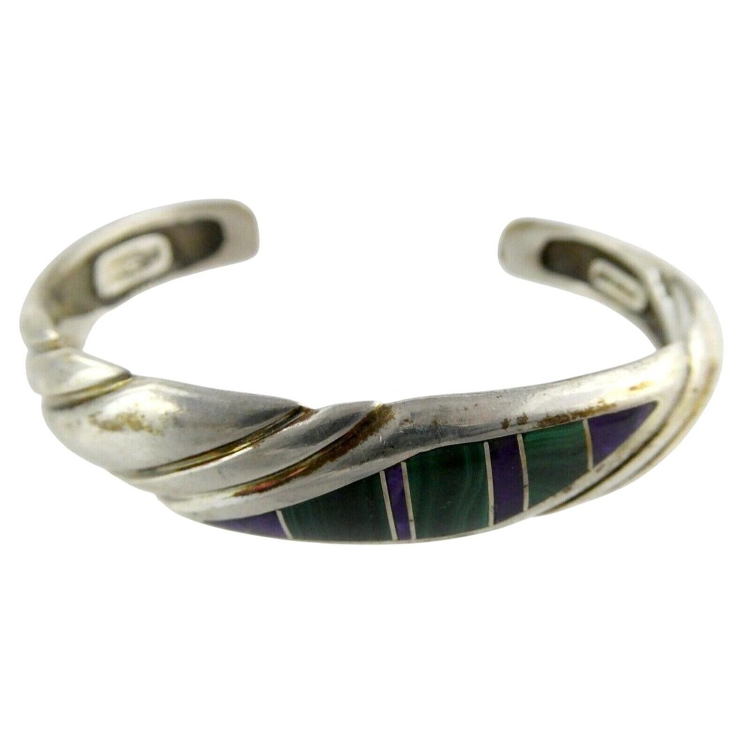 Ray Tracey and Knifewing Segura Sterling Silver Sugilite Malachite Cuff ...