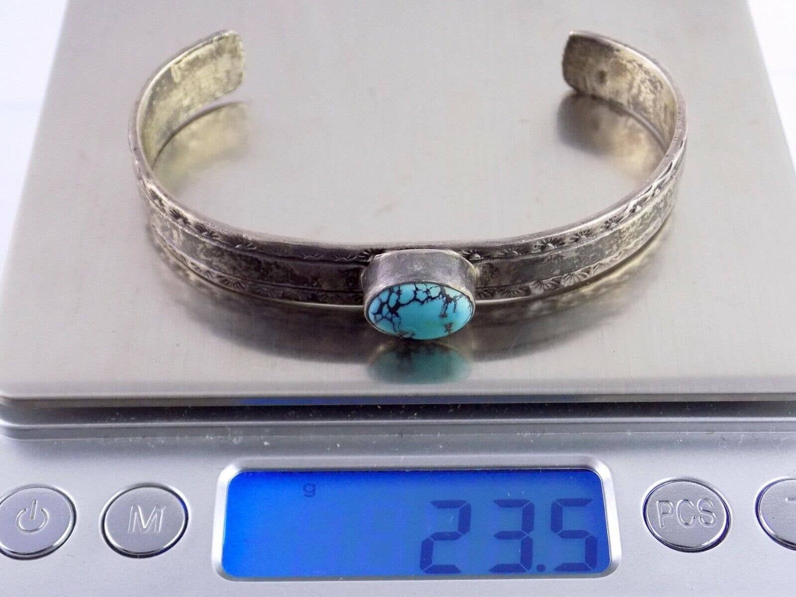 Jesse V Signed Jack Whittaker Shop Sterling Silver Turquoise Cuff ...