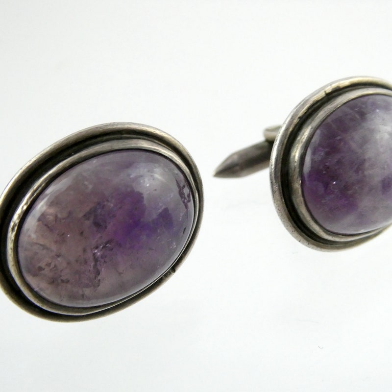 Amethyst Cufflinks - Etsy