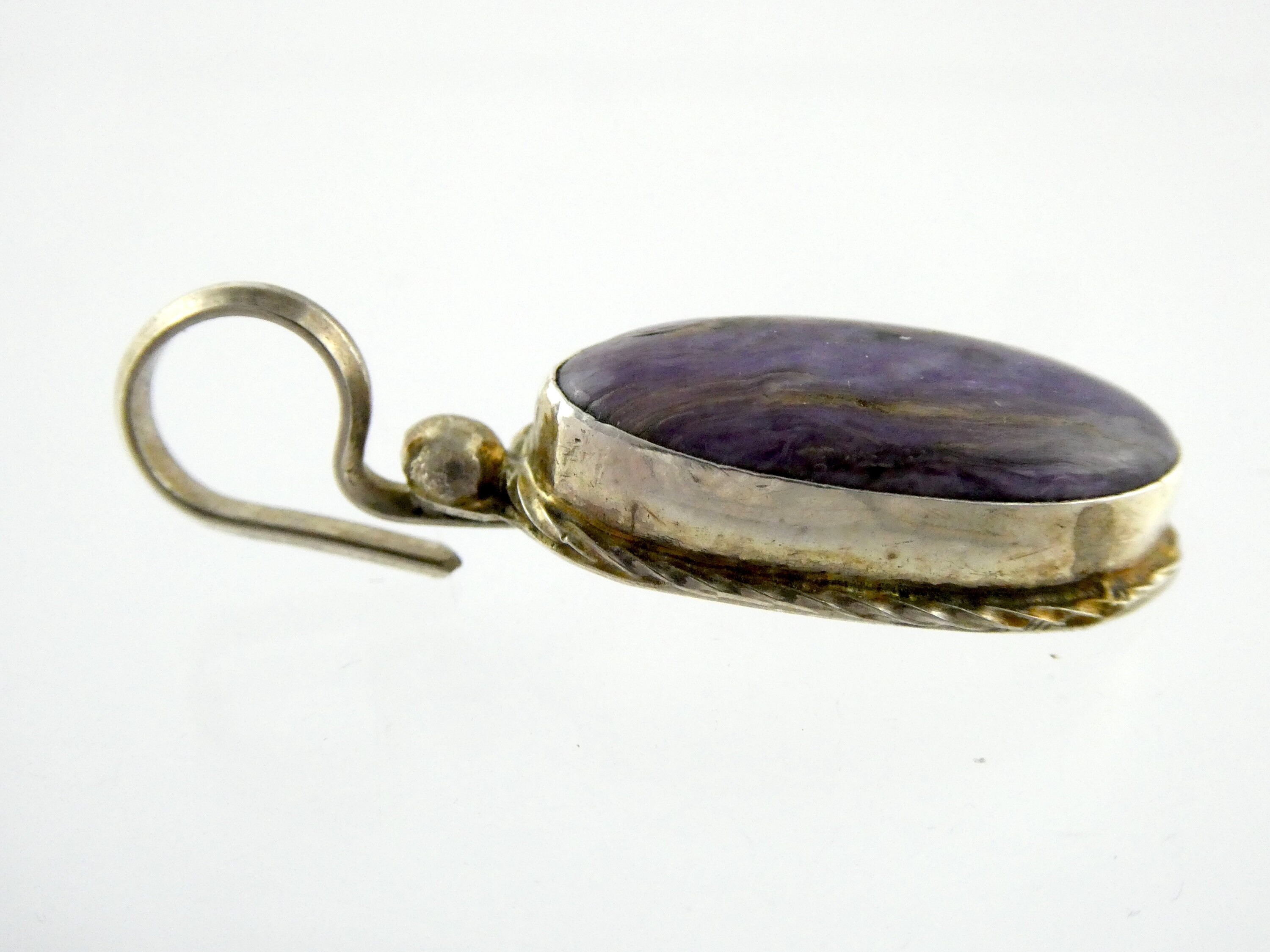 David Umpleby Sterling Silver Charoite Pendant 6.1g Oval Cabochon 925 ...