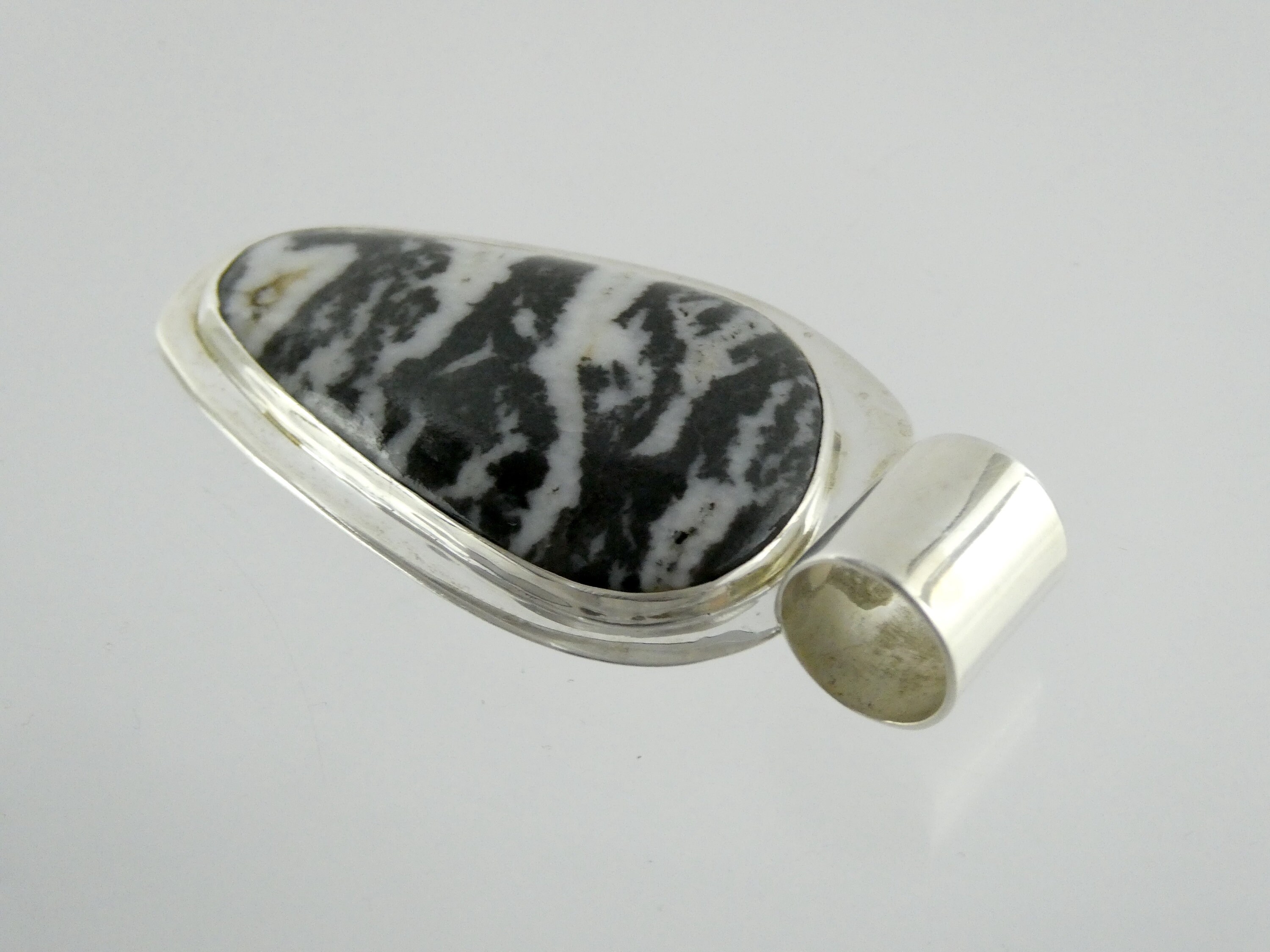 Vintage Citlal Castillo Sterling Silver Zebra Jasper Pendant 925 Mexico ...