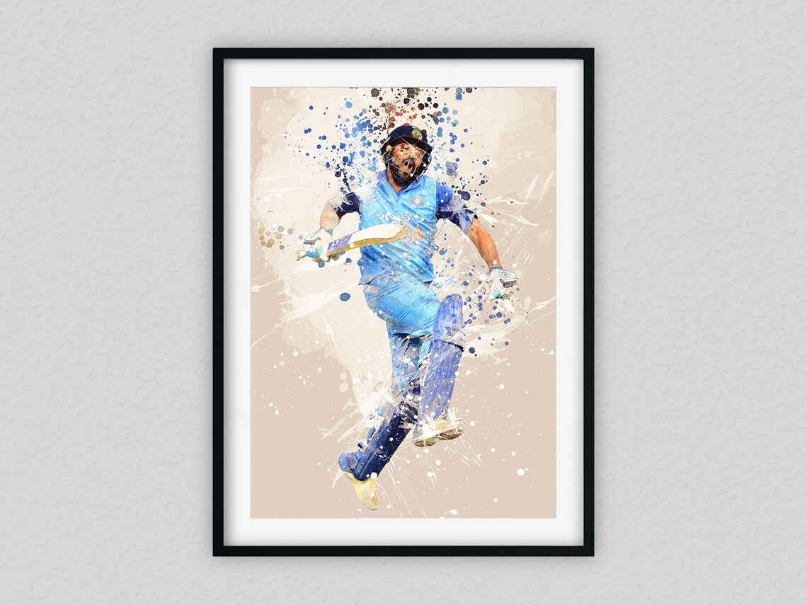 Rohit Sharma Art Print Cricket India Sport Gift Wall Art - Etsy