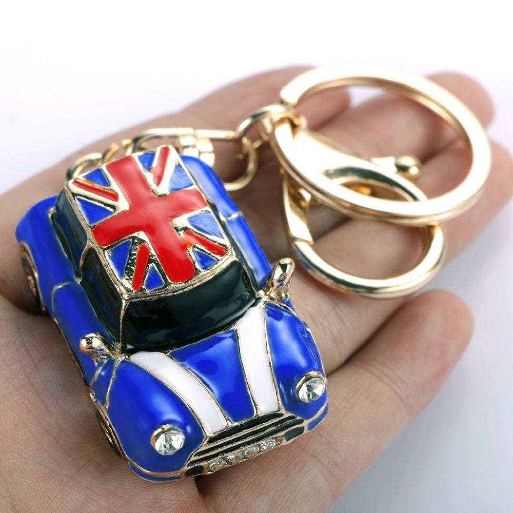 Little Mini Car Keyring With Union Jack Roof - Etsy