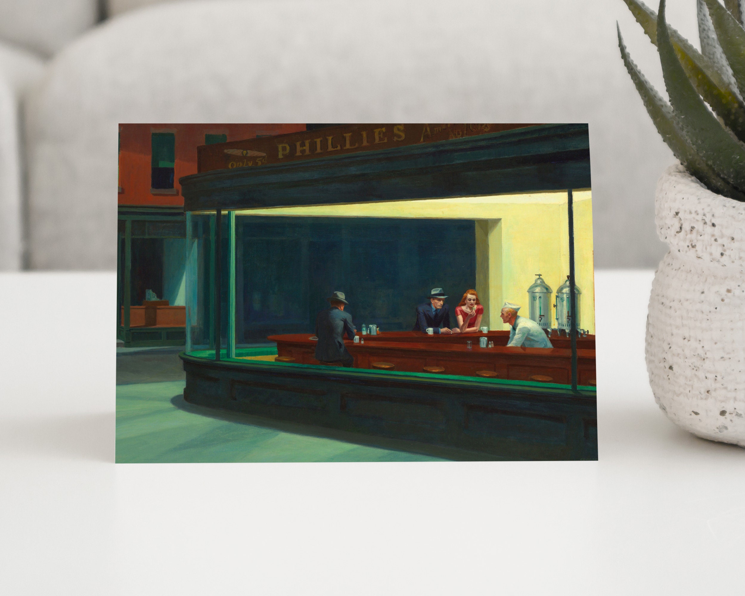 Edward Hopper Nighthawks 1942. Personalised Fine Art | Etsy