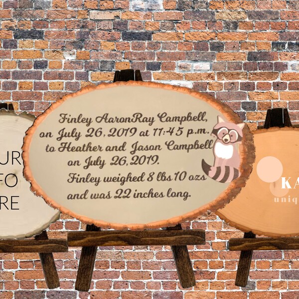 Birth Information Plaque - Etsy