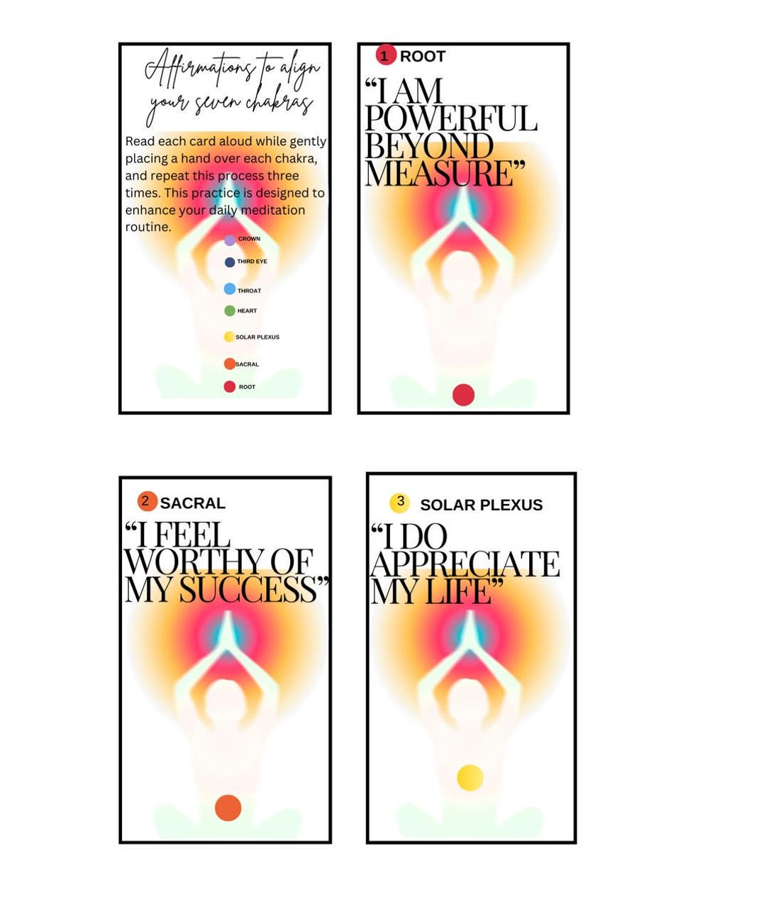 Affirmation Cards to Align You 7 Chakras - Etsy