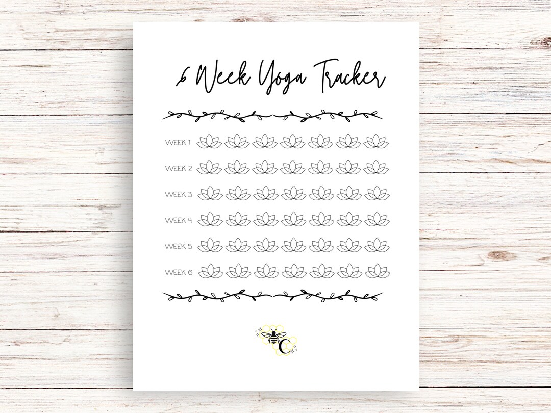 Printable 6 Week Yoga Tracker - Etsy