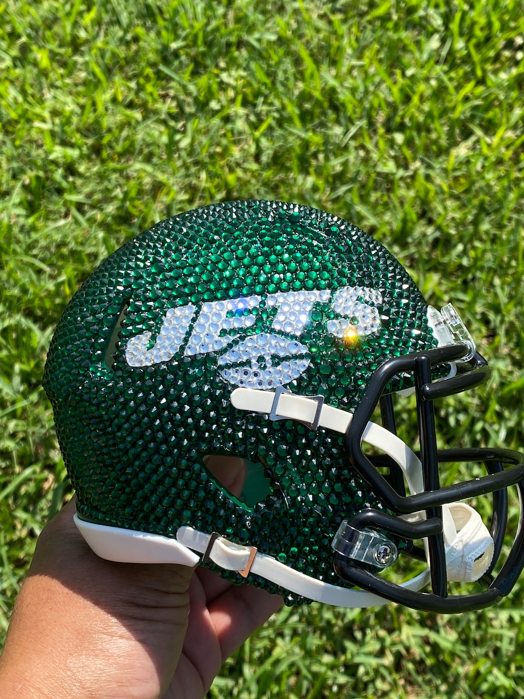 Custom Blinged New York NFL Mini Helmet - Etsy