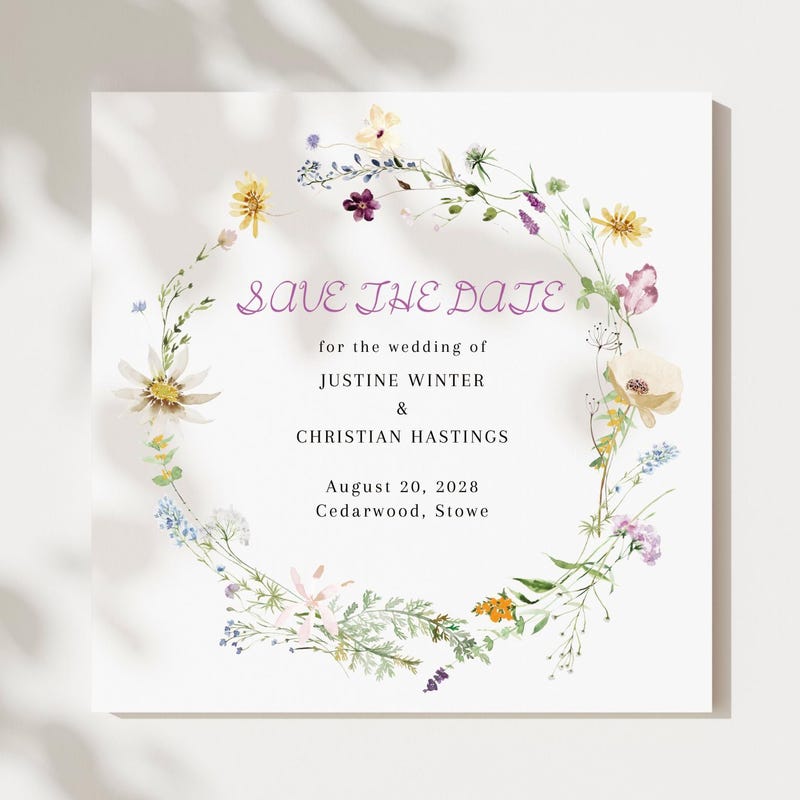 Square Save the Date - Etsy