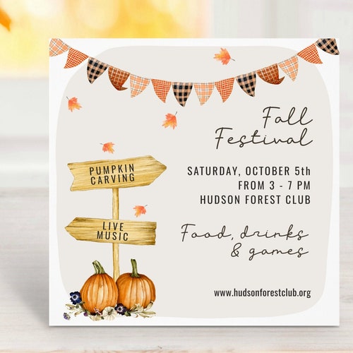 Autumn Harvest Party Invitation Instant Download Editable - Etsy