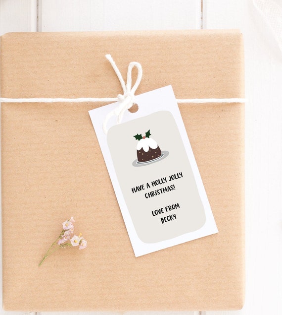 Christmas Tags Cake Printable Editable Holiday Tags Gift Tags Happy ...