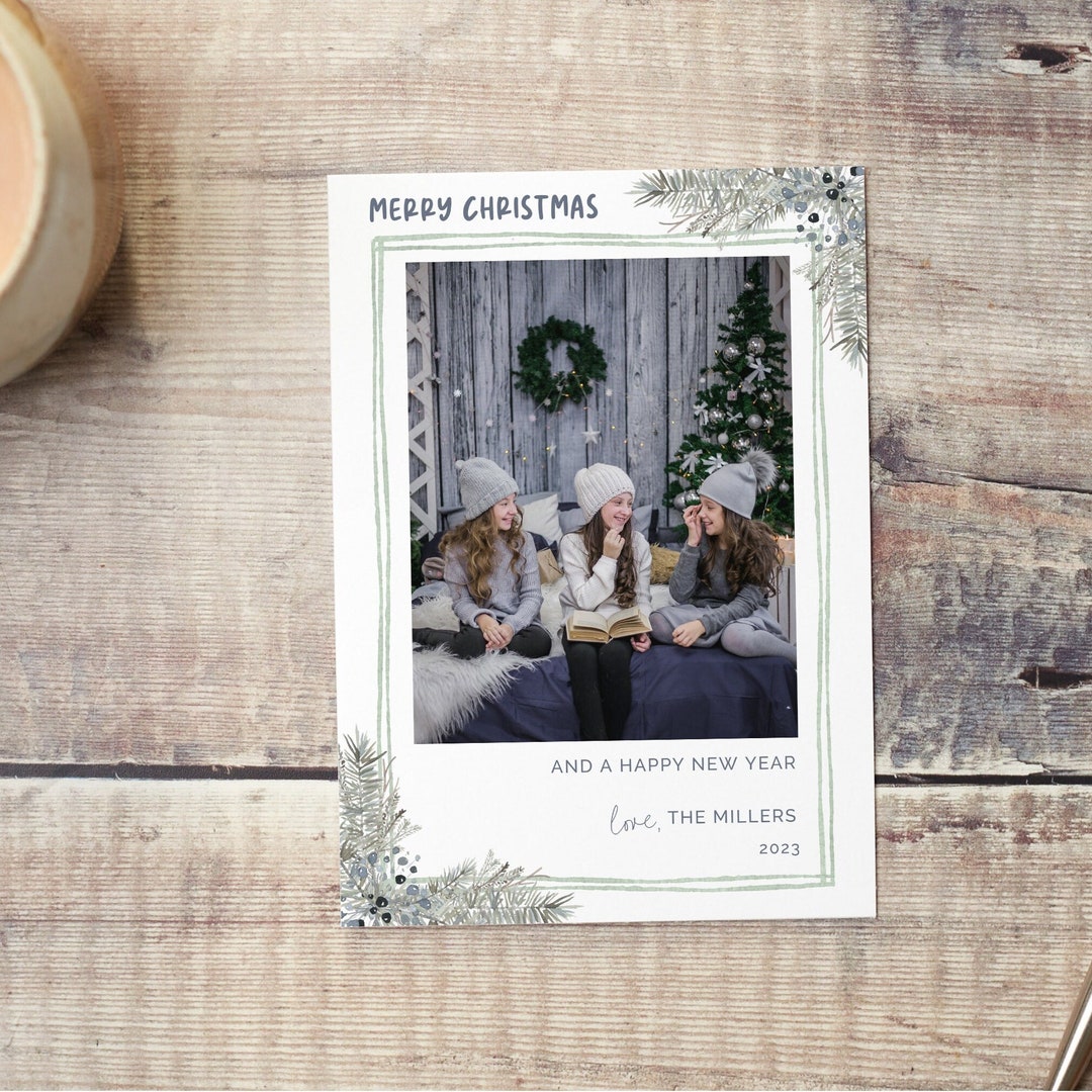 Christmas Card Template, Photo Christmas Card, Personalized Printable ...