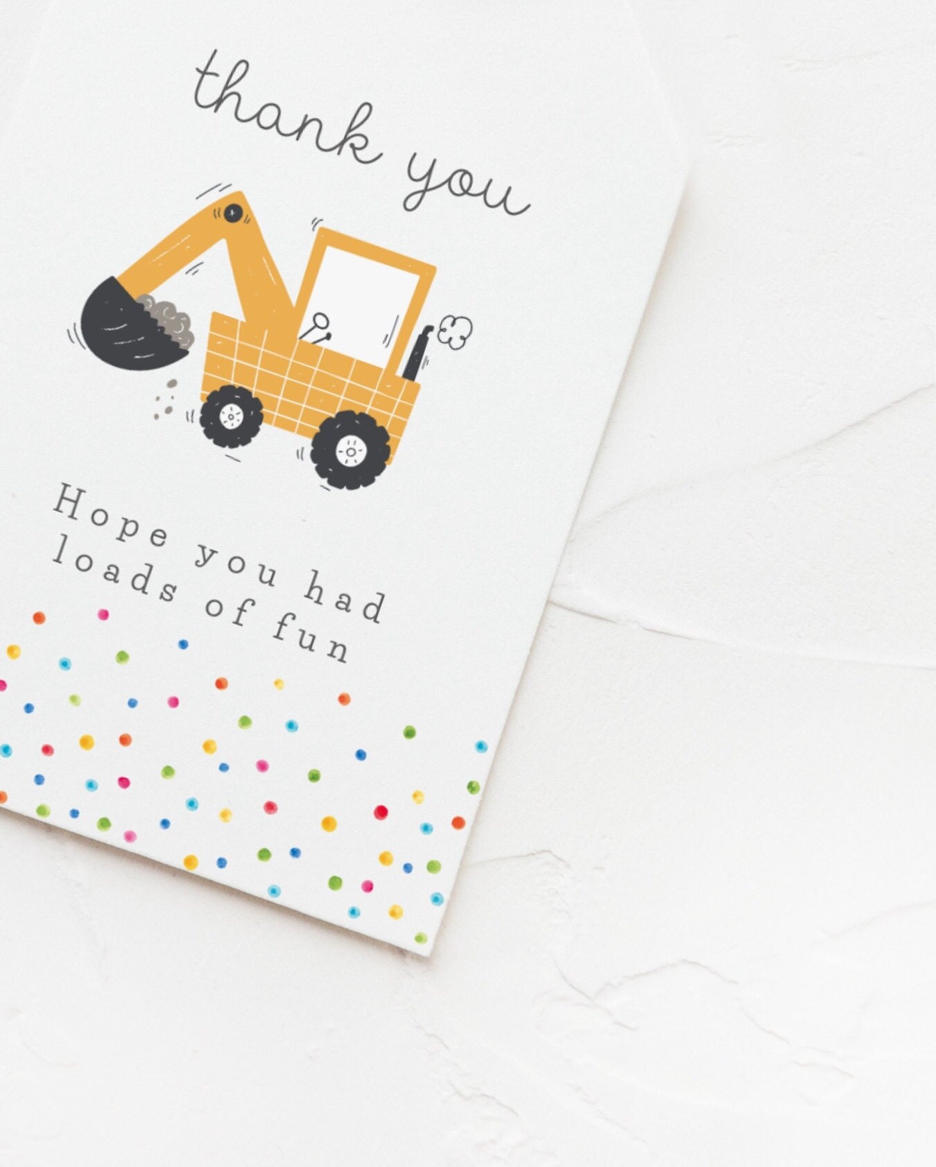 Favor Tag Construction Printable Thank You Tags Birthday Party Favor ...