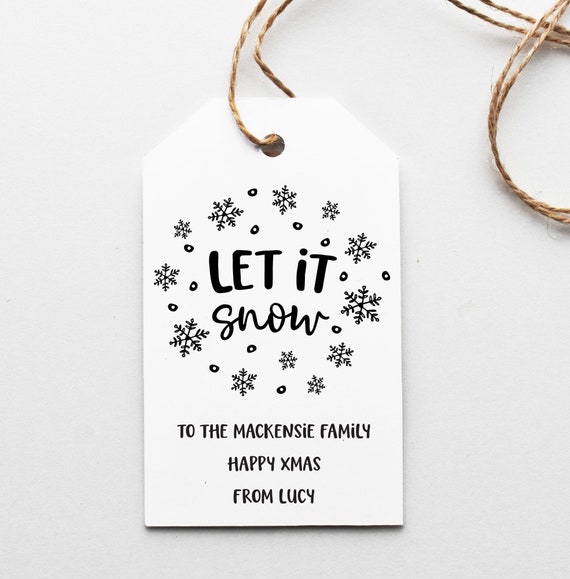 Printable gift tags, Christmas tags, Let it Snow, Holiday gift tags ...
