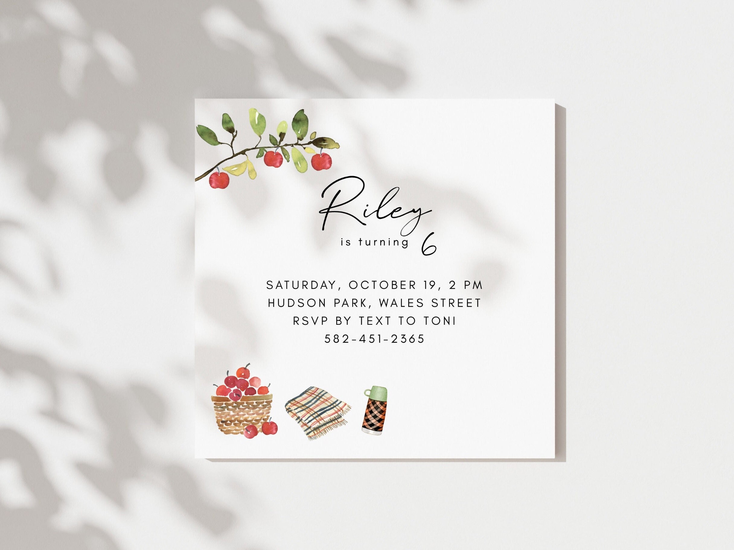 Fall Birthday Invitation Template, Digital Download, Edit in Corjl ...