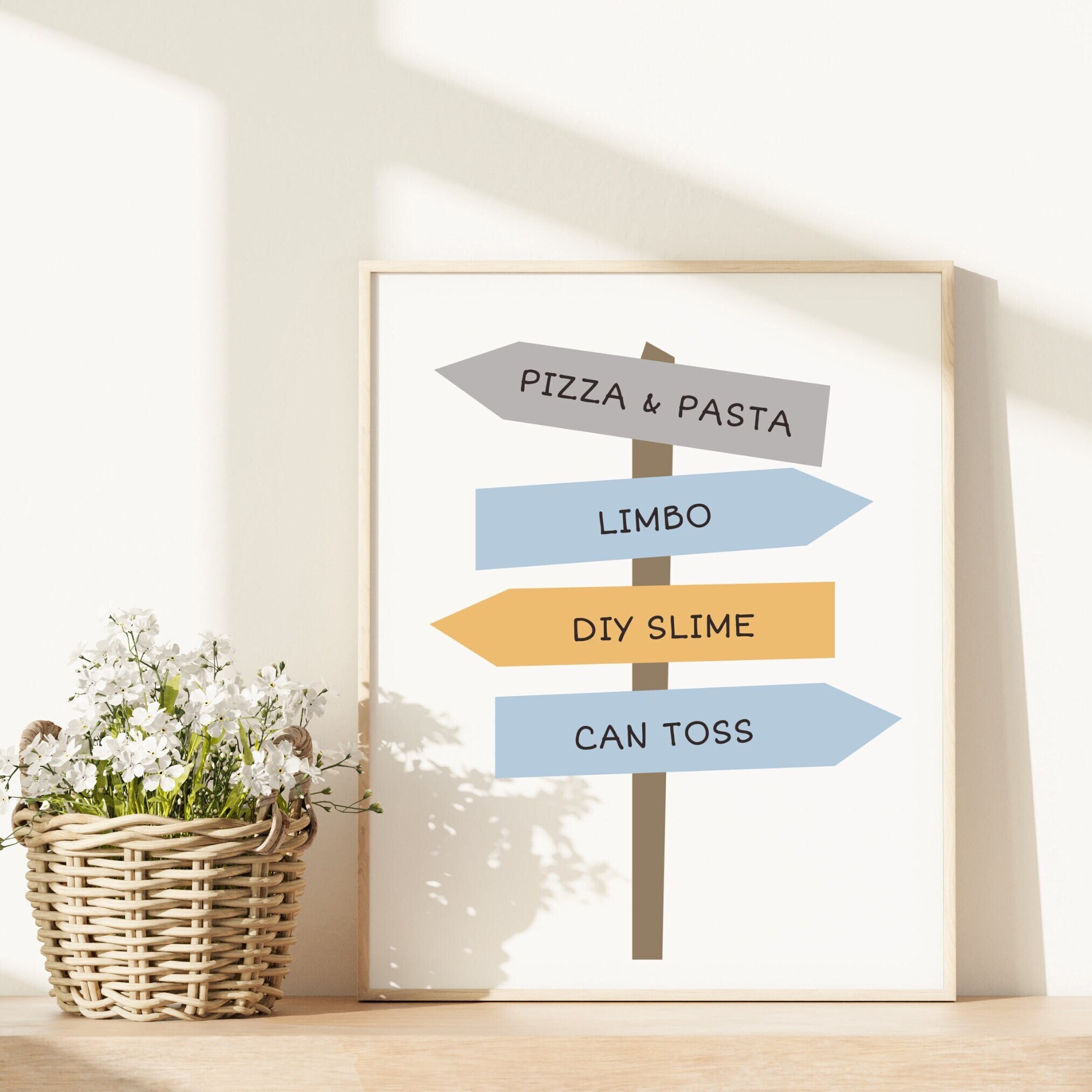 Birthday Party Sign, Printable Welcome Sign, Activities Signpost ...