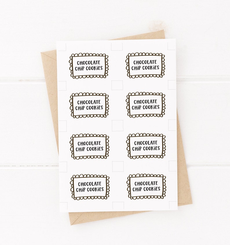 Printable Chocolate Chip Cookie Tag, Cookie Tags, Printable Gift Tag ...