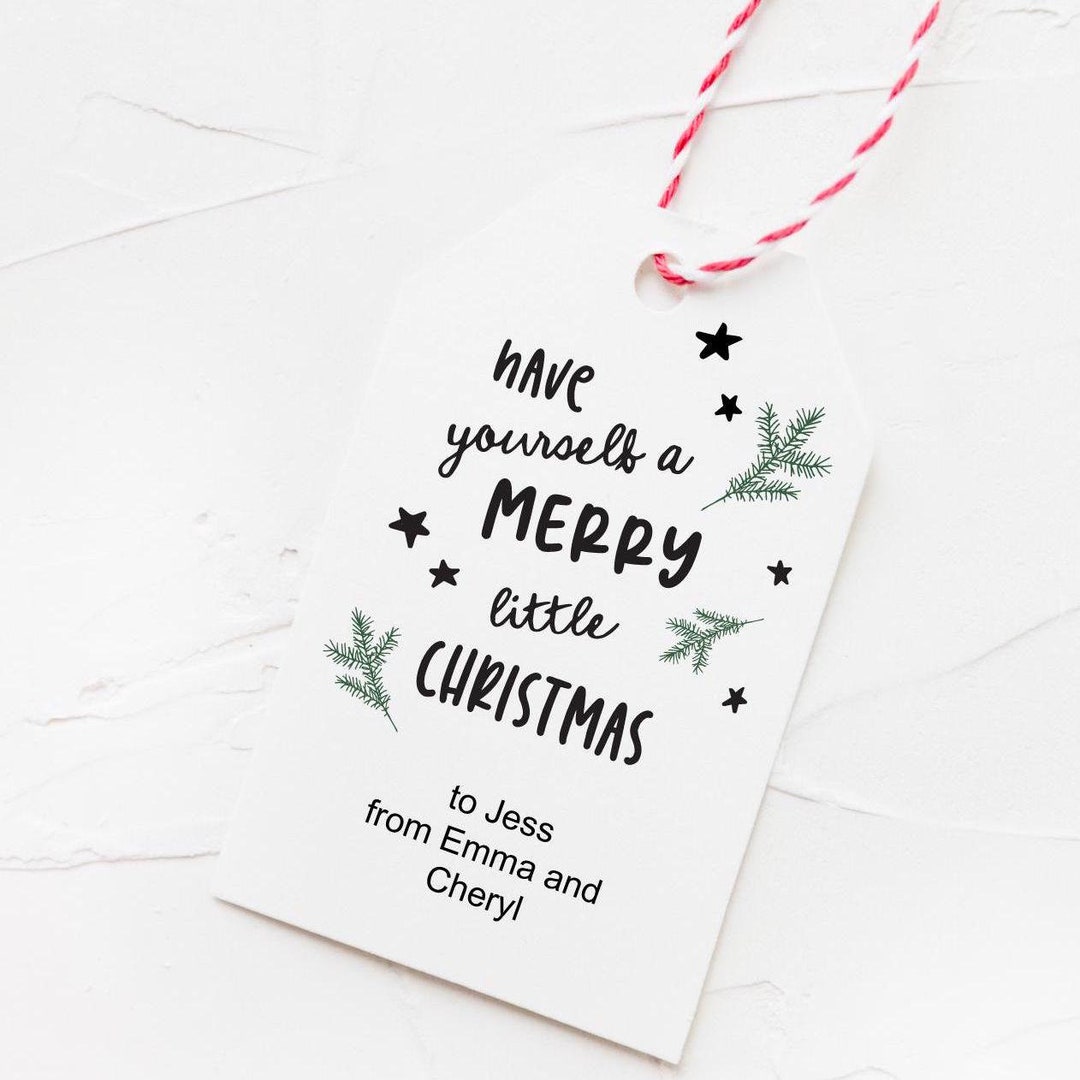 Christmas Gift Tags, Personalized Gift Tag, Holiday Gift Tag, A Merry ...