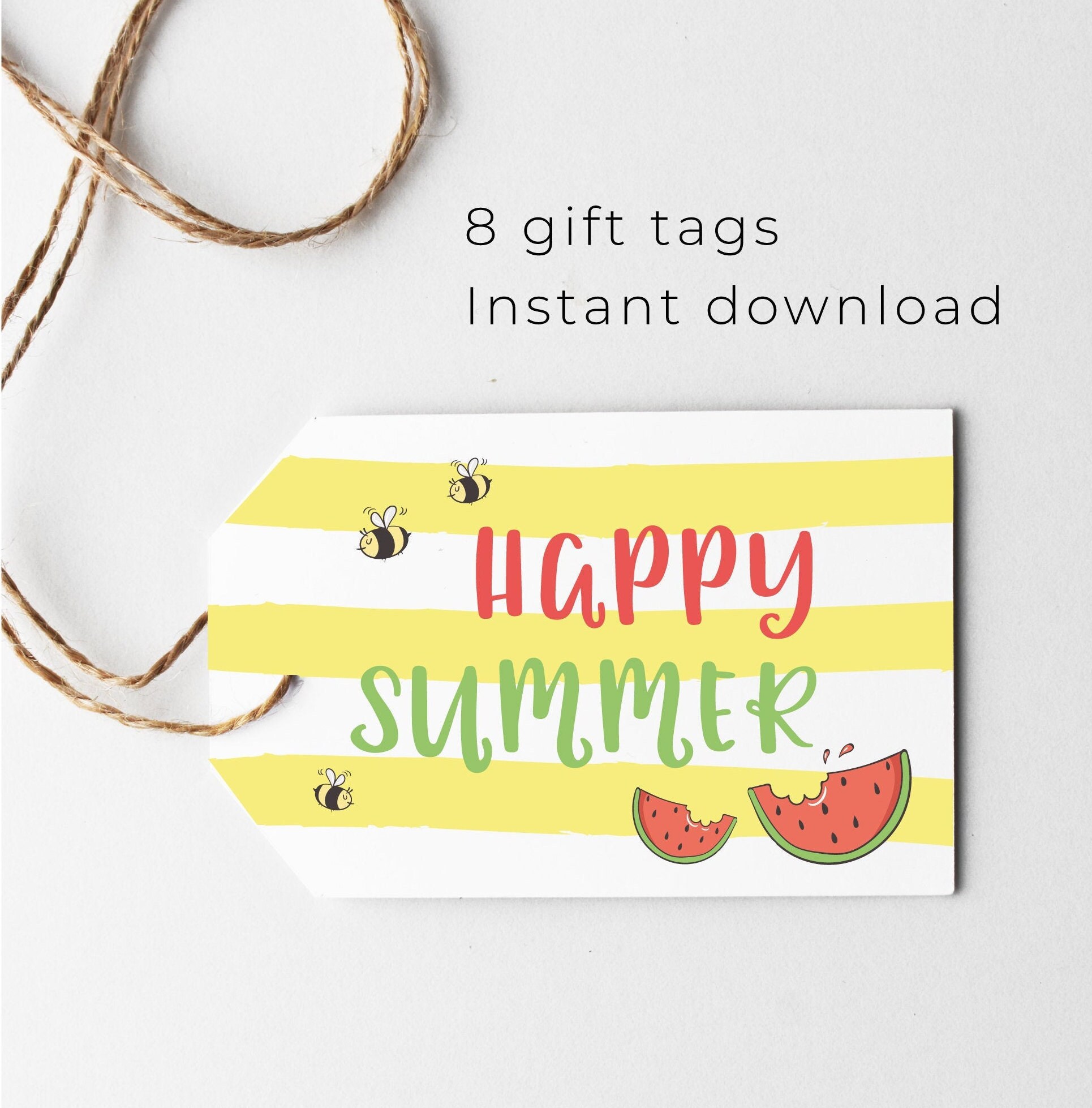 Printable Happy Summer Tag End of School Year Gift Tag End of ...