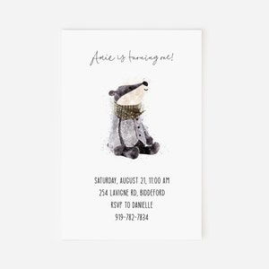 Birthday Invitation Template, 4x6, Digital Download, Editable. Badger ...