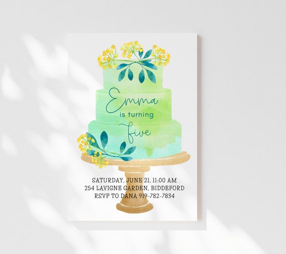 Birthday Invitation Template | Cake Party Invite | Editable in Corjl ...