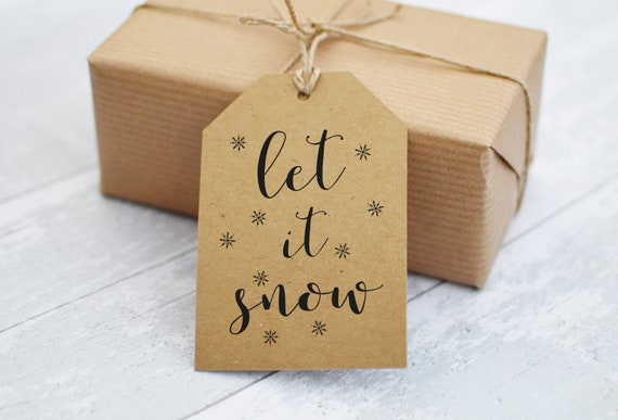 Let it snow tags | Printable gift tags | Instant download | Minimalist ...