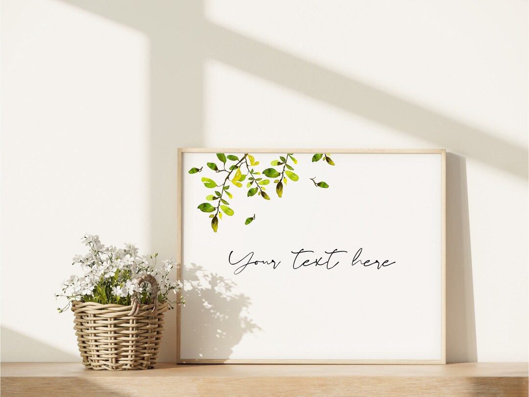 Green Leaf Sign Custom Sign Wedding Welcome Sign 10x8 in Printable ...