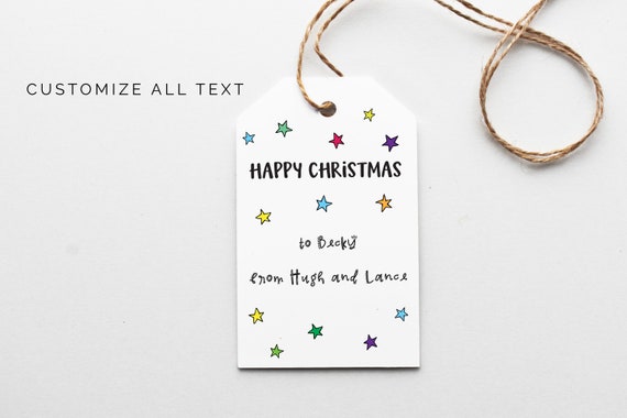 Stars Christmas Tags | Editable Template | Printable Holiday Gift Tag ...