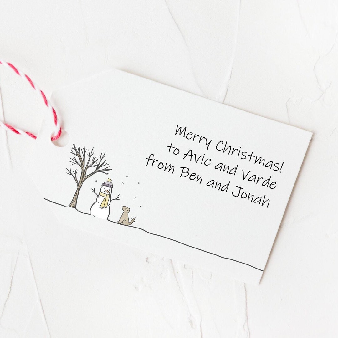 Printable Gift Tags, Editable Christmas Gift Tags, Snowman Gift Tag ...