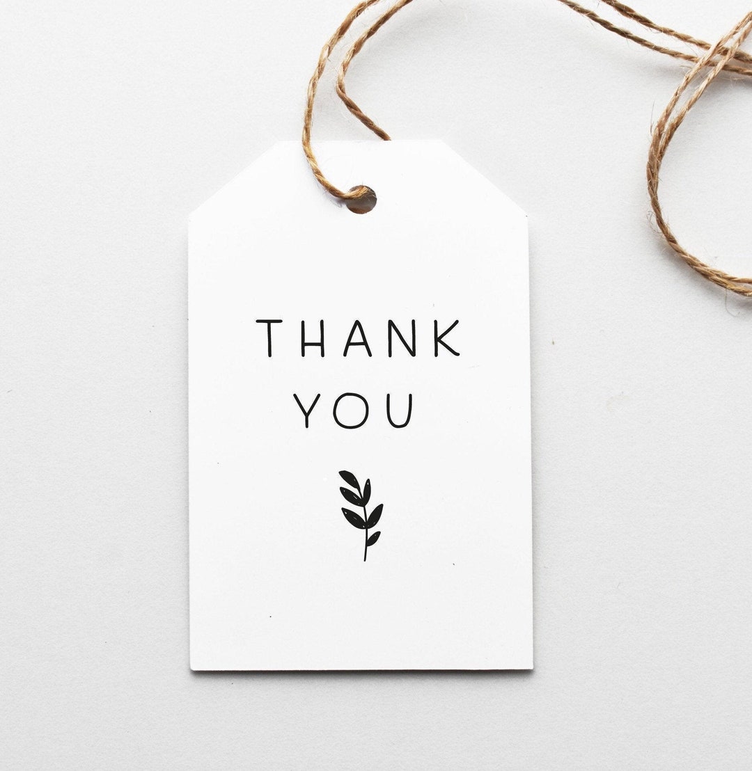 Thank You Tags | Printable Gift Tags | Wedding Favor Tags | Minimalist ...