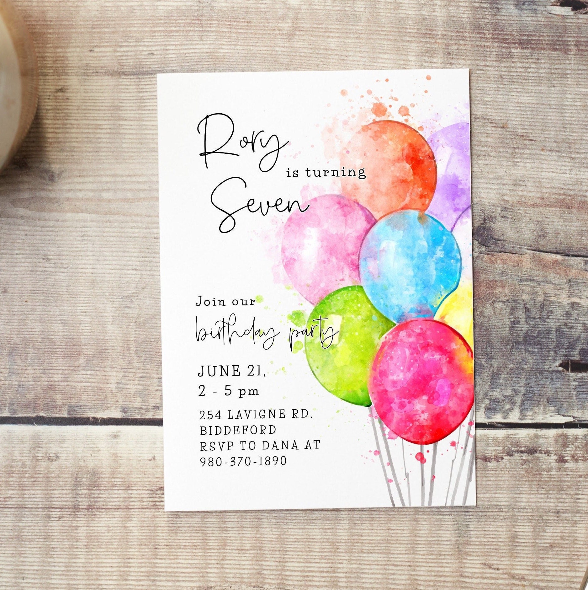 Birthday Invitation Balloons Editable Template Corjl Printable Party ...