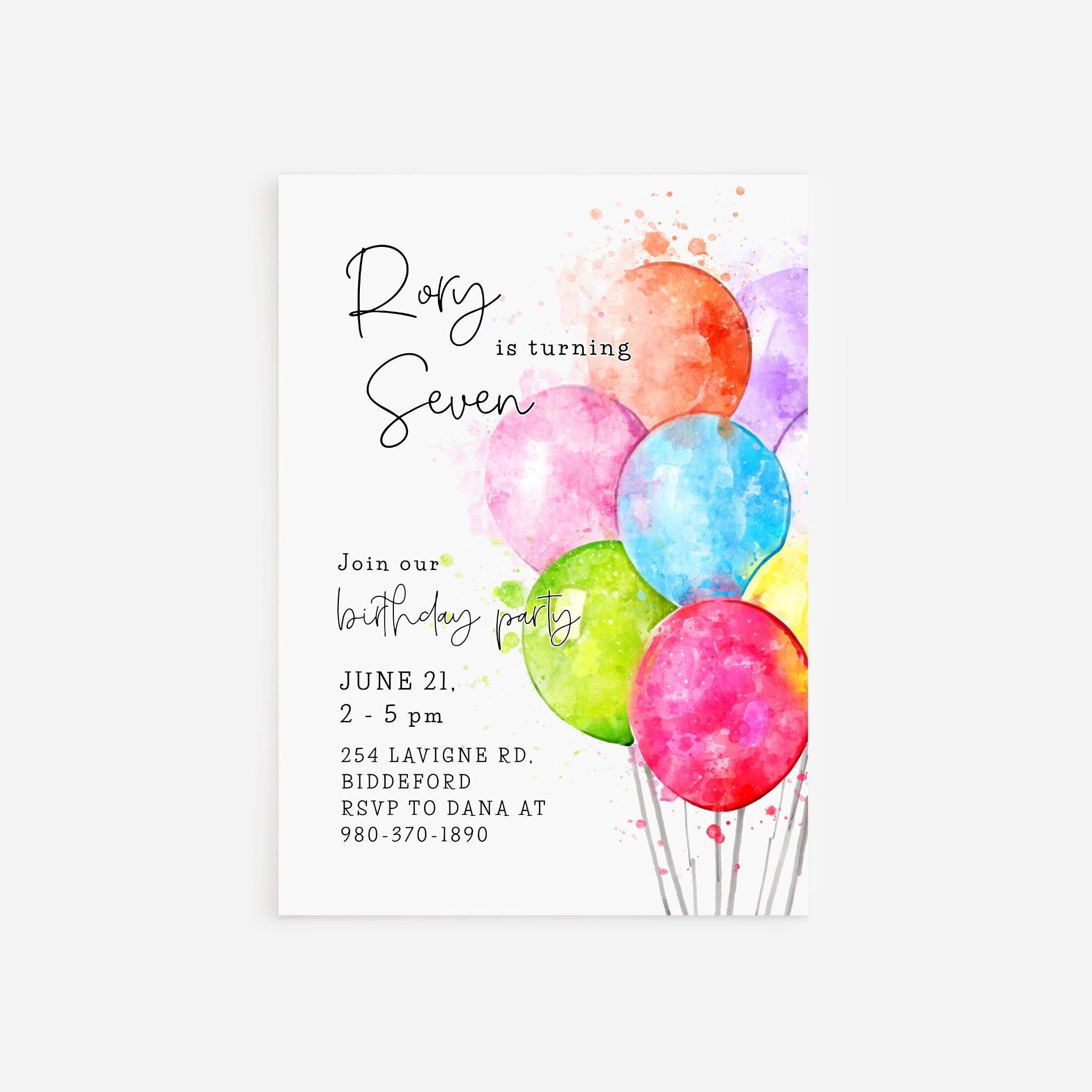 Birthday Invitation Balloons Editable Template Corjl Printable Party ...