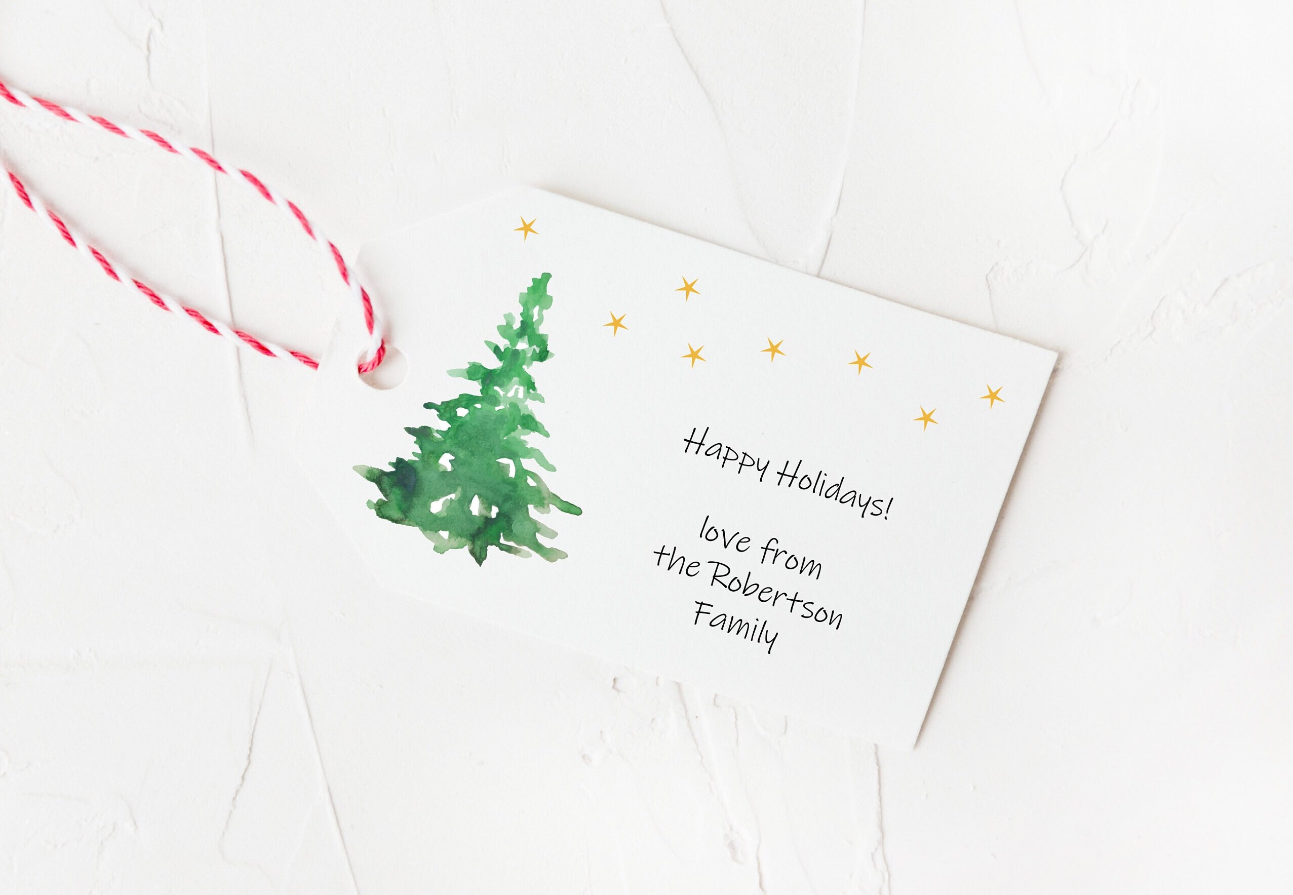 Christmas Tree Gift Tag, Christmas Gift Tag, Holiday Tag Stars, Present ...
