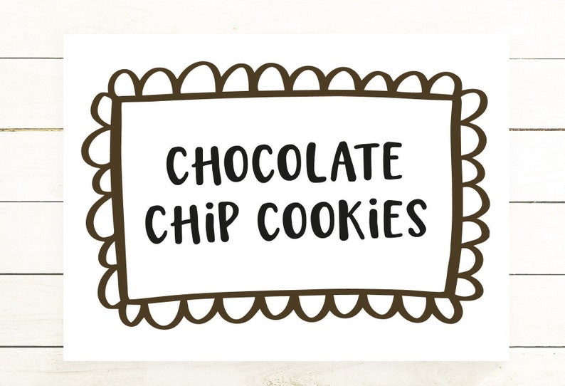 Printable Chocolate Chip Cookie Tag, Cookie Tags, Printable Gift Tag ...