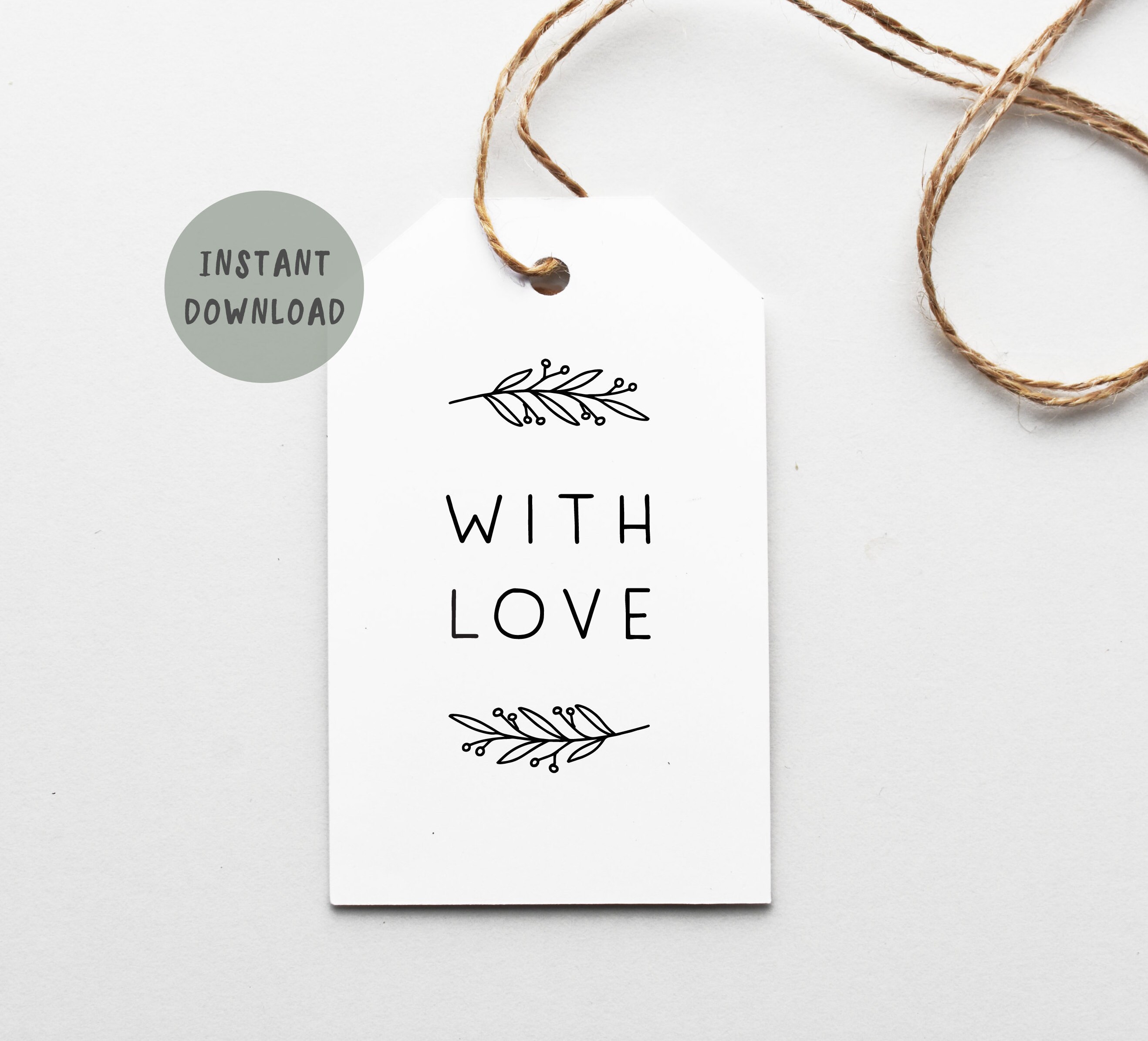 With Love Tags Gift Tags With Love Thank You Tags Printable - Etsy